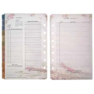 Amazon.com: Franklin Covey Blooms Daily Planner Refill, Two Pages per ...