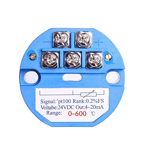 Temperature Sensor Transmitter, 0-600℃ 24V DC 4-20MA RTD PT100 ...