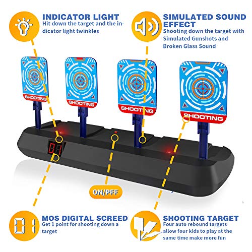 Growsland Electronic Shooting Target for Nerf Guns - Auto Reset Digital ...