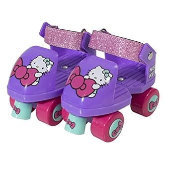 PlayWheels Hello Kitty Glitter Kids Roller Skates with Knee Pads ...