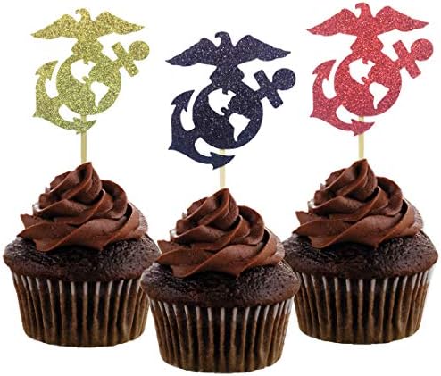 سعر Morndew 24 PCS United States Marine Corps Themed Cupcake Toppers ...