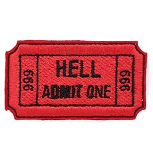 Amazon.com: Hell Admit One 666 Ticket Embroidered Iron On Patch