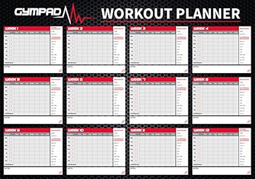 GymPad 12 Week Fitness Workout Planner - Premium Quality 16in x 23in ...