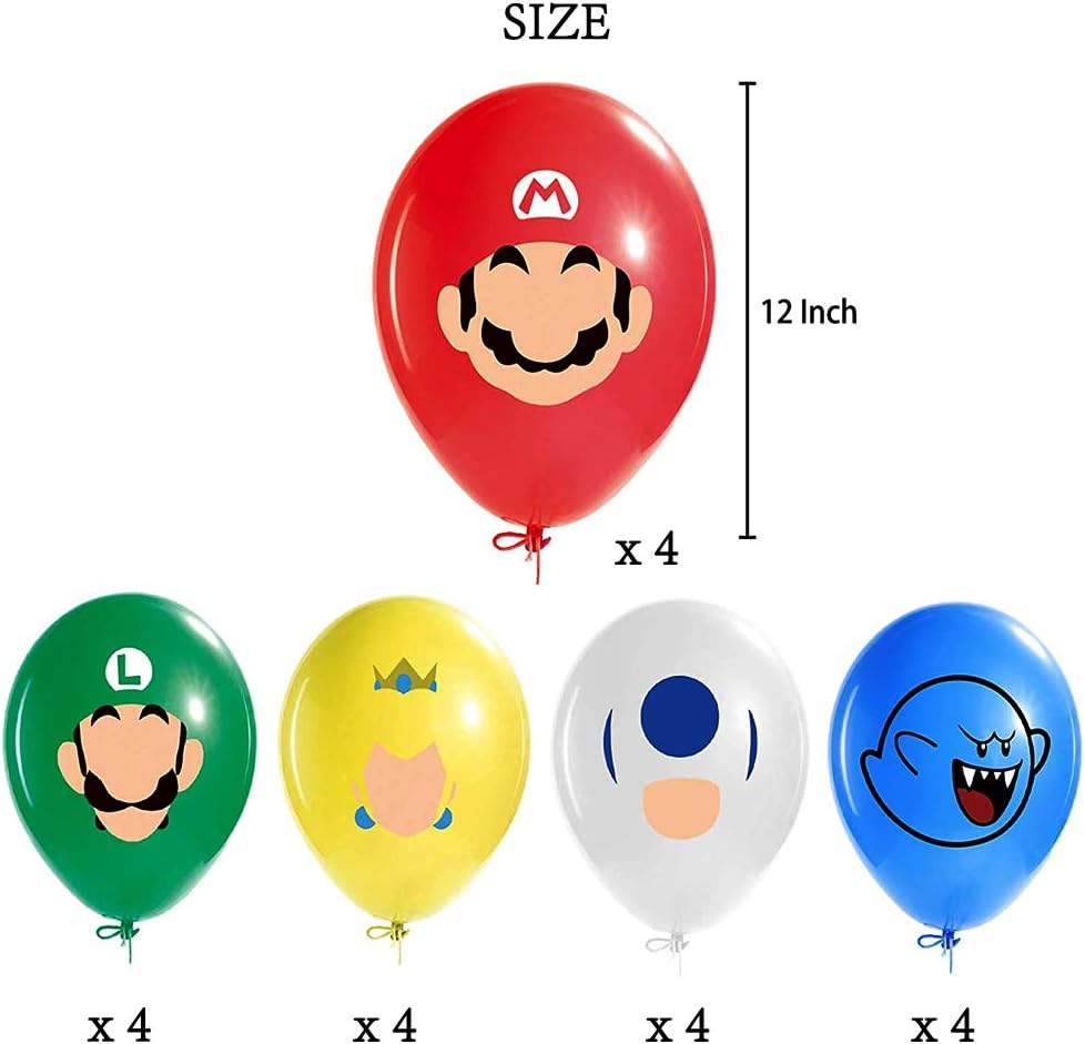 SUNSK Balloons for Mario Balloon Round Latex Balloon Happy Birthday ...