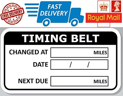 52 x Timing Belt Reminder Labels Service Record Stickers Date Miles ...