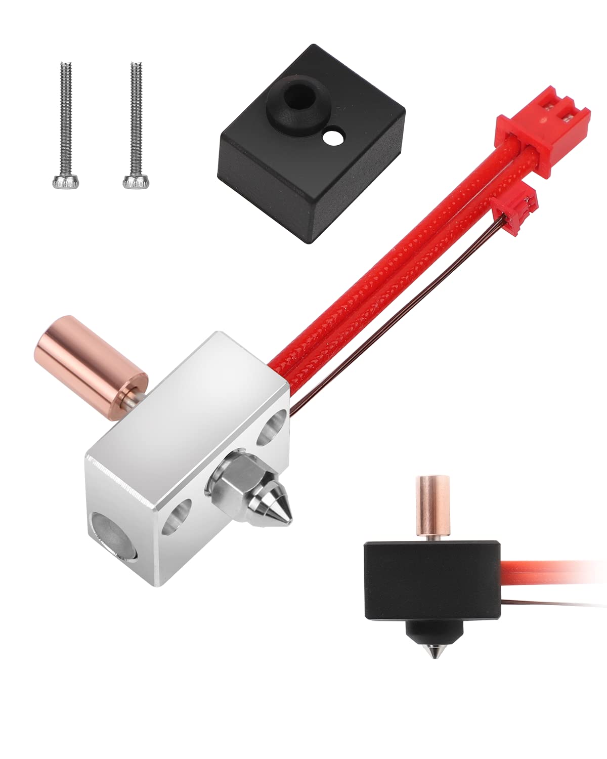 Official Creality Sprite Extruder Heater Block Upgrade Kit, Bimetal Copper Titanium Heatbreak ...