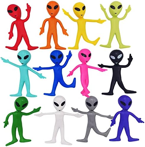 ArtCreativity Bendable Alien Figures, Set of 12, Bendable Alien Toys ...