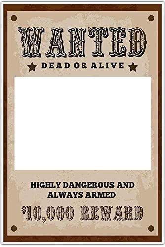 Amazon.com: Wanted Dead or Alive $10,000 Reward Selfie Frame Poster ...