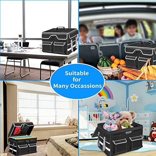 File Box with Lock Fireproof Document Box with Lid Handles Collapsible ...