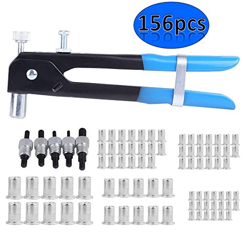 LETB 156 pcs Rivet Nut Tool Kit Set Riveting Nuts, Heavy Duty Hand ...
