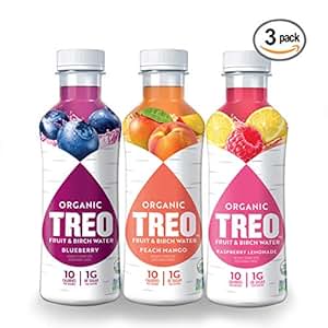 Treo Fruit & Birch Water Drink Variety Pack, USDA Organic, Non-GMO ...