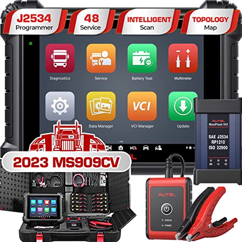 Autel MaxiSys MS909CV Truck Scanner: Top Heavy Duty Truck Tool for Semi ...
