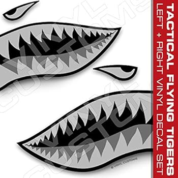 Amazon.com: Flying Tigers Shark Mouth Teeth Vinyl Decals Car Truck Boat ...