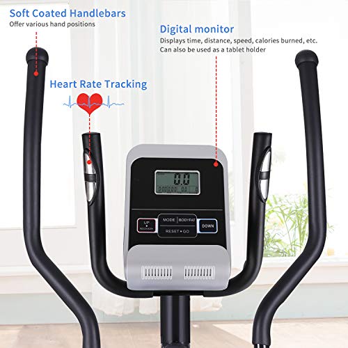 ANCHEER Elliptical Cross Trainer Machine for Home Use, Magnetic & Quiet ...