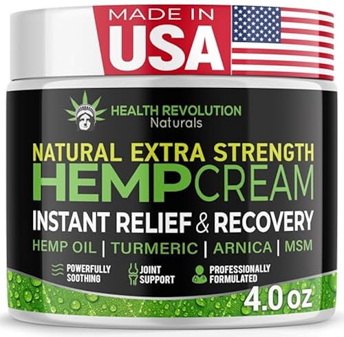 Hemp Cream Maximum Strength - Soothes Muscles, Joints, Feet, Nerve ...
