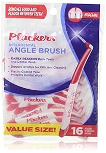 Amazon.com: Plackers Angle Interdental Brushes Value Pack (16 Pieces ...