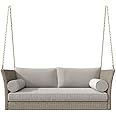 Amazon.com: Live Casual Sonoma Wicker Daybed Porch Swing with Included Cushion Set and Hanging ...