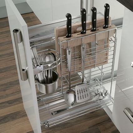 Multipurpose pull-out unit, for 300 mm cabinet width: Amazon.co.uk ...