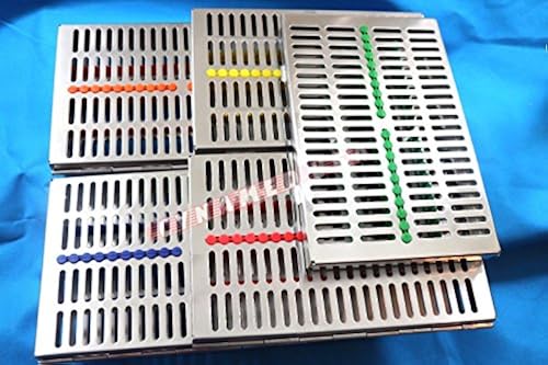 German Stainless 5 Dental Sterilization Cassette Rack Tray Box for 20 ...