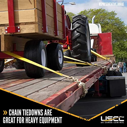 US Cargo Control Chain Ratchet Straps (4-Pack), 2 Inch x 30 Foot Yellow ...