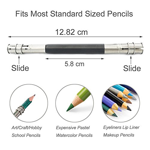 FoRapid Adjustable Dual Head Pencil Extender Holder Pencil Lengthener ...