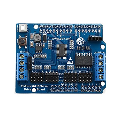 Buy 2 Channel Motor + 16 Channel Servo Expansion Board For Arduino UNO ...