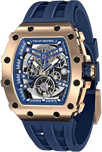 سعر TSAR BOMBA Luxury Automatic Square Tonneau Mens Watches 50M ...