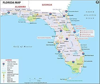 Carte de la floride » Vacances - Guide Voyage