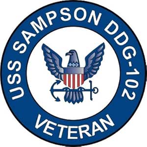 Amazon.com - US Navy USS Sampson DDG-102 Ship Veteran Decal Sticker 3.8 ...