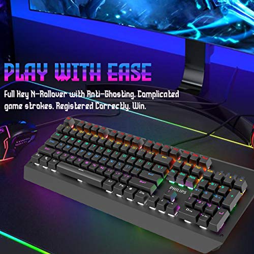 Philip RGB LED Backlit Mechanical Gaming Keyboard with Anti-Ghosting ...