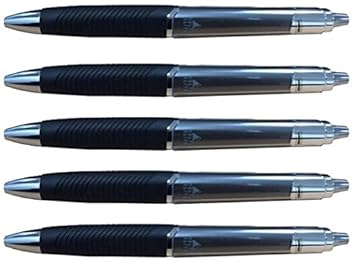 5 Delta Elite Retractable Gel Pens - 0.7mm - Ergonomic Grip (Black ...