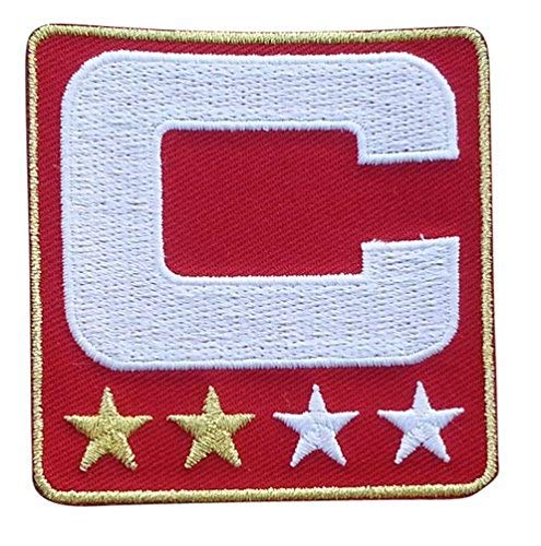 Amazon.com: Red Captain C Patch (2 Gold Stars) Iron On for Jersey ...