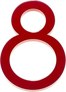 Amazon.com: Modern House Number Red Color Aluminum Modern Font Number ...