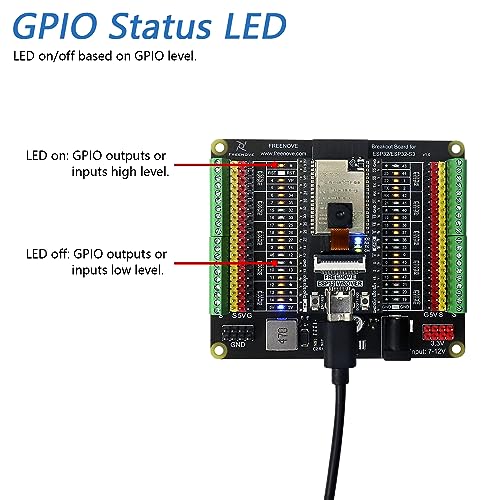 Freenove Breakout Board For ESP32 / ESP32-S3 WROVER WROOM, Terminal Block Shield With Pin Header ...