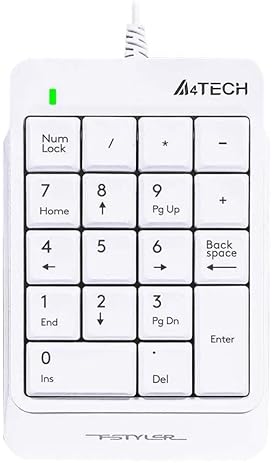 سعر Numeric keypad FK13P-WH from A4TECH with compact dimensions, white color and USB cable with ...