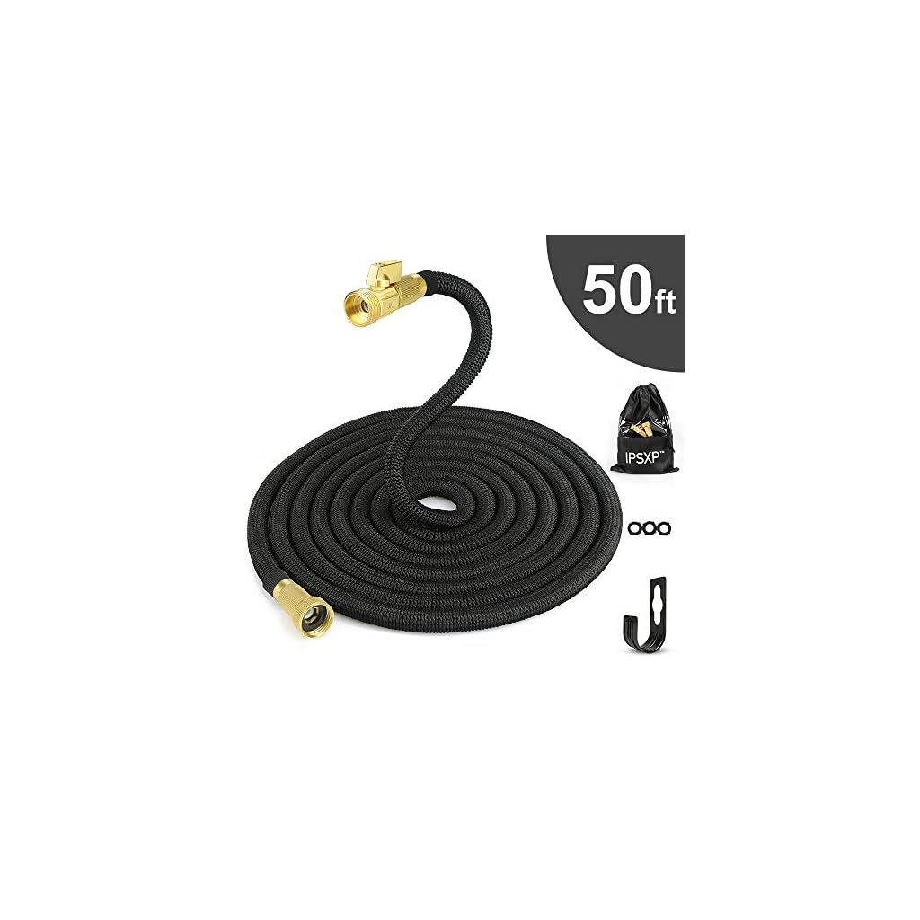 Melnor Garden Coil Hose with All Brass Connectors and Storage Rack ...