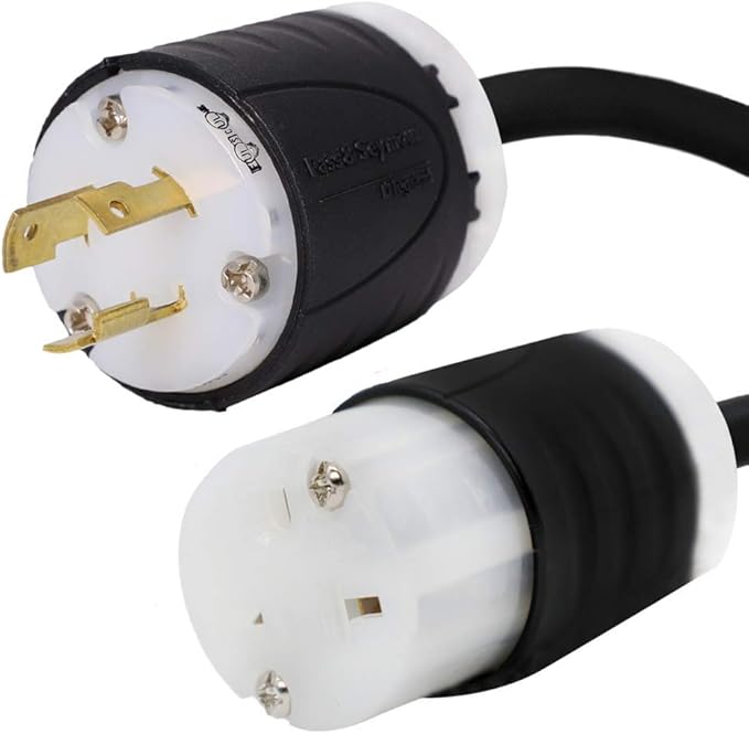 NEMA L6-20P to 6-20R Plug Adapter - 3 Foot, 20A/250V, 12/3 SJOOW - Iron ...
