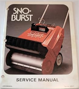 Jacobsen Sno Burst Service Manual Part No. 569977 1979: Jacobsen ...