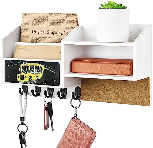 GerayMer Key Holder for Wall, Rustic Key and Mail Holder for Wall, Wood ...