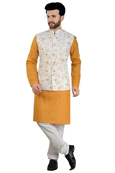 Buy Atithi Mens Wear Modi Bandi Plain Kurta Set Regular Fit Cotton ...