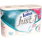 Lotus Just.1 - Papier toilette 5 épaisseurs Blanc - lot de 4 paquets de ...