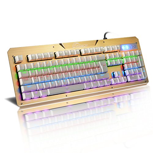 MOOBOM Real Alloy Mechanical Gaming Keyboard,Anti-ghosting USB Wired ...