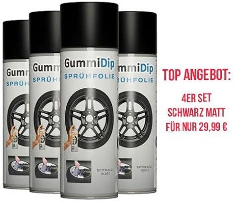 Gummi Dip Sprühfolie 12000002 Flüssiggummi Spray 4er Set, 4x400 ml ...