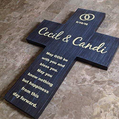 Amazon.com: Wedding cross personalized with names and saying - Handmade ...