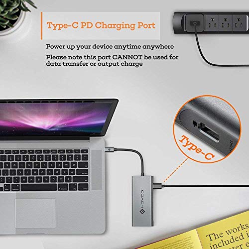 Novoo USB C Hub Adapter - Type C Dongle with 4K HDMI, 2 USB 3.0 Ports ...