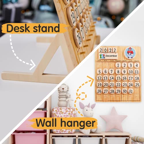 Panda Brothers Wooden Perpetual Calendar - Montessori Toy for Kids ...