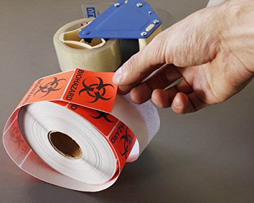 Adhesive Warning Labels with Biological Hazard Symbol (2 In, - Want It All