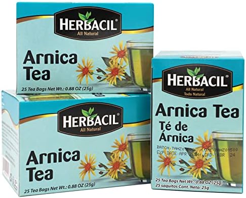 Herbacil Arnica Tea, Caffeine-Free, 3-Pack, 0.88 Oz, 25 Tea Bags per ...