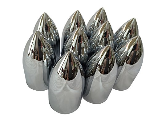 Buy 20 Pack of 33mm Lug Nut Cover Chrome Plastic Bullet War Head Style ...