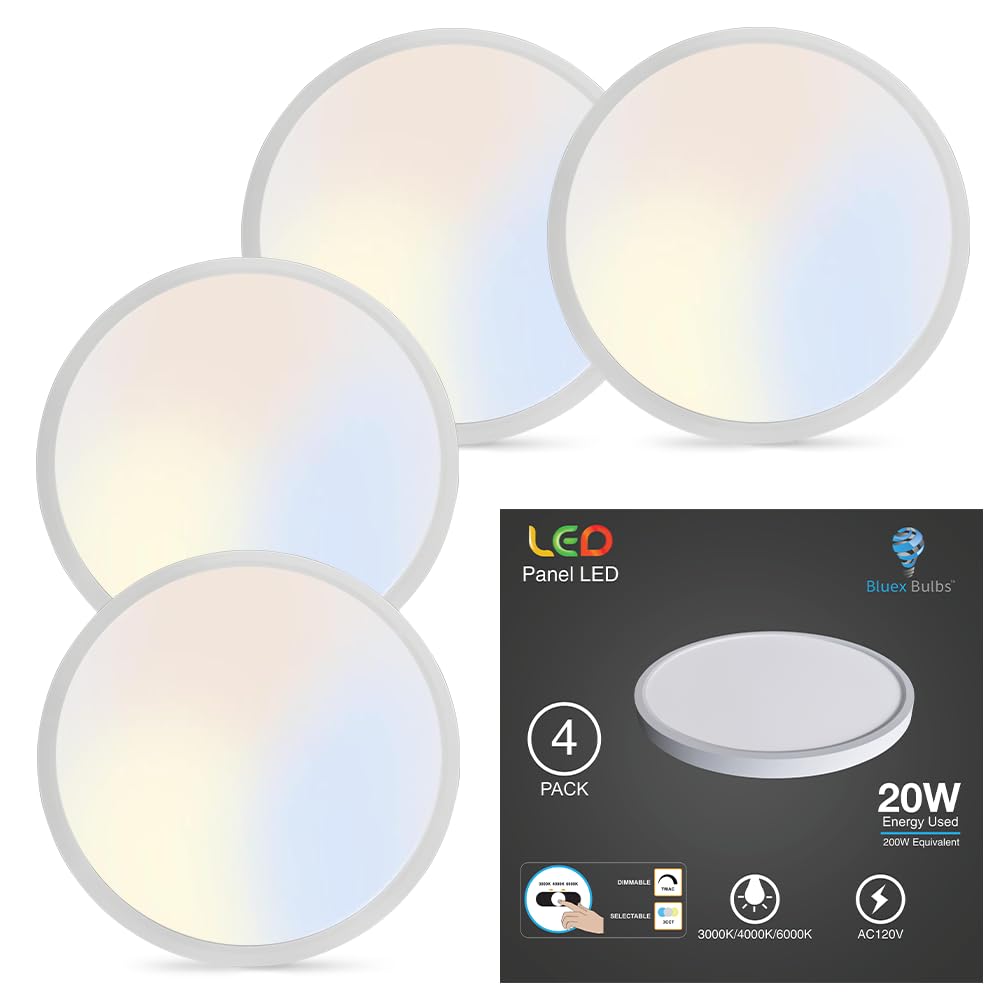 Bluex Bulbs 4 Pack 9 Inch Flush Mount LED Ceiling Light - Dimmable 20W ...
